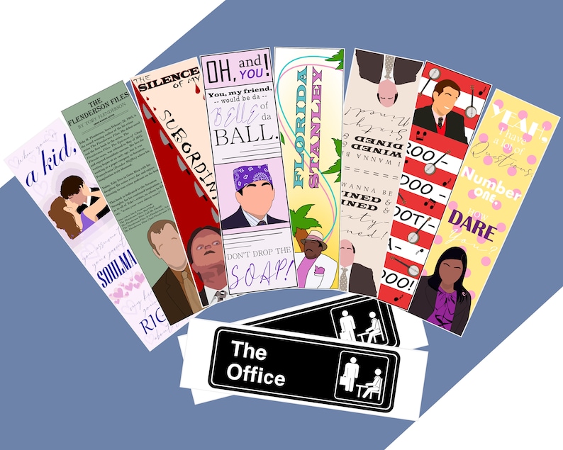 The Office Bookmarks Double-sided Laminated - Michael Scott, Dwight ...