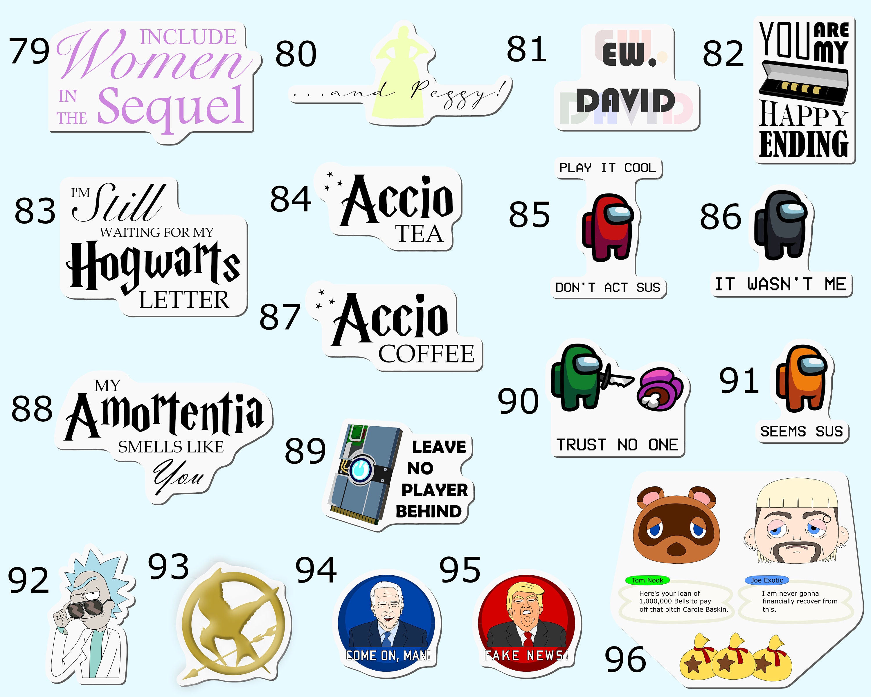 Choose Your Own Sticker Set Pack of 3 5 10 15 20 or 25 - Etsy