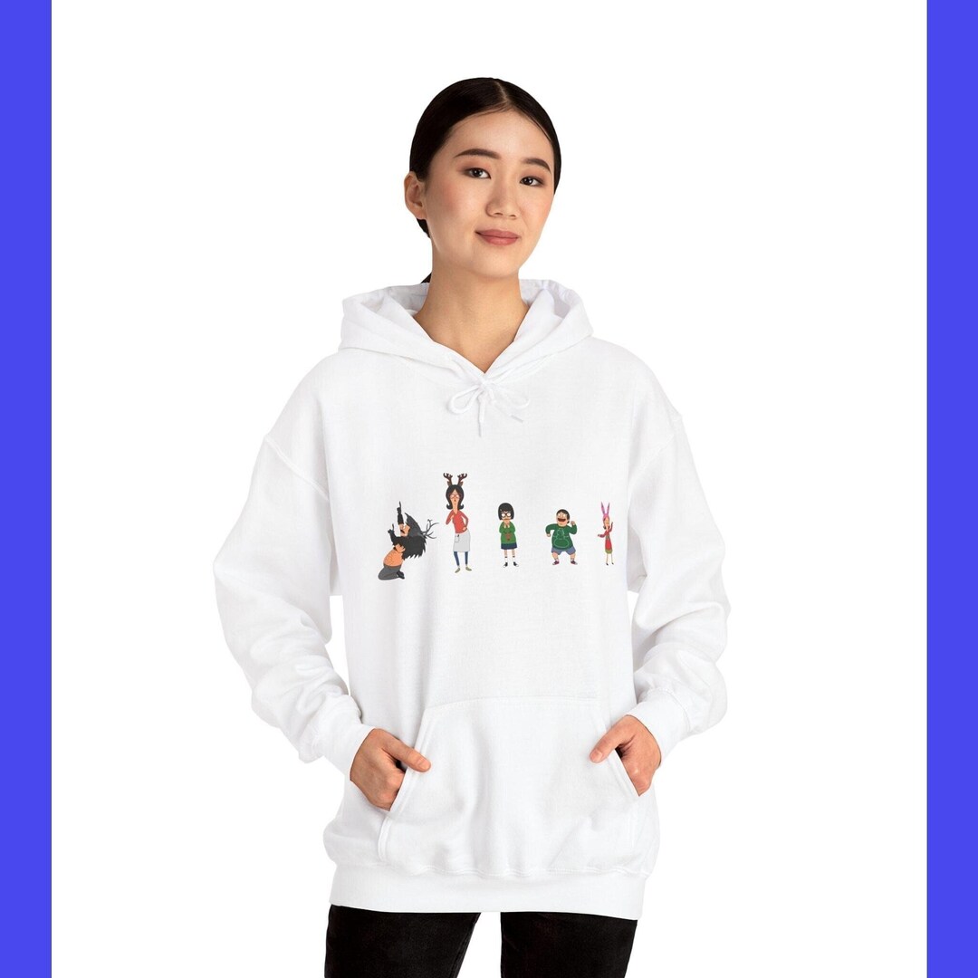 Unisex Bob's Burgers Christmas Hoodie White - Belcher Family Christmas ...
