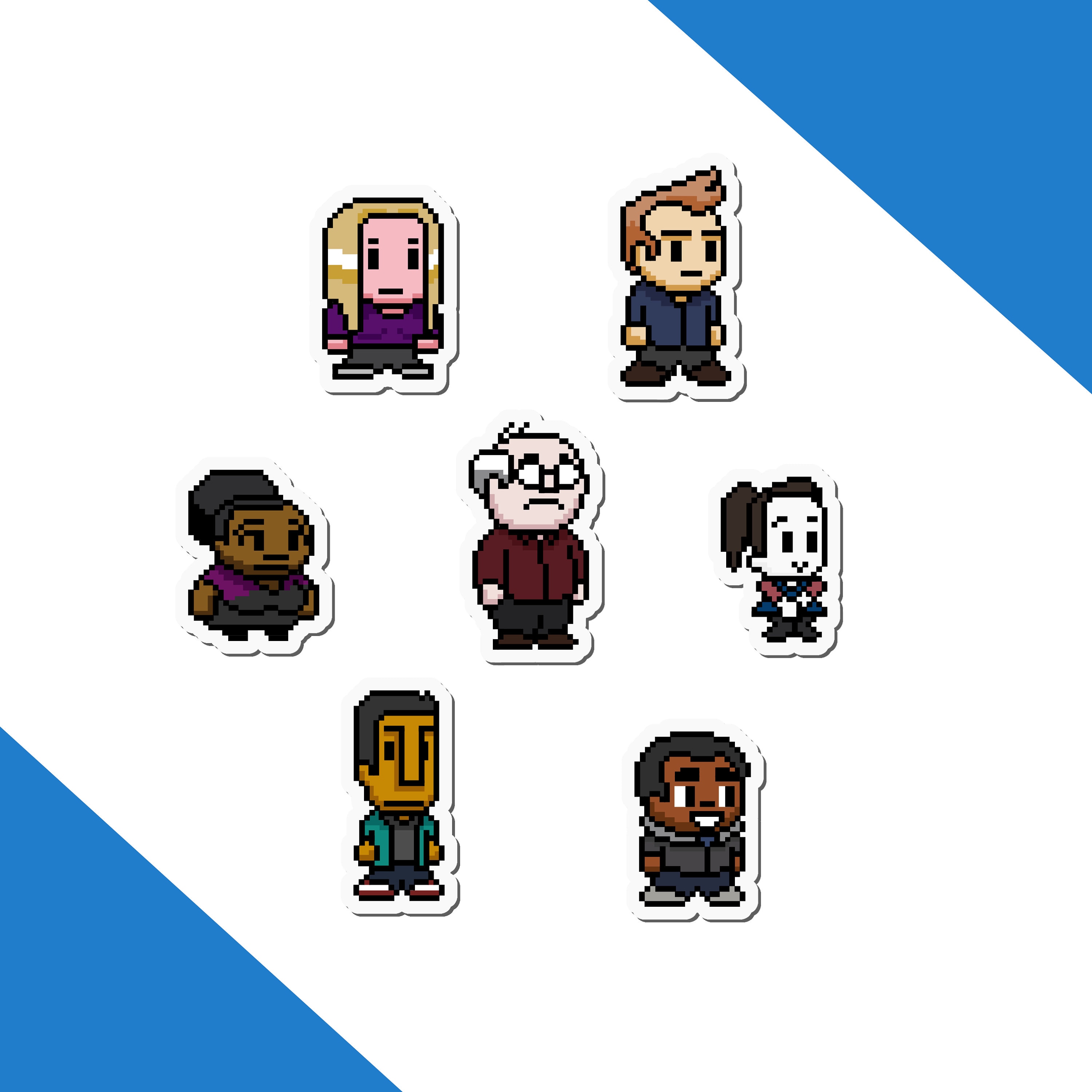 Community 8-bit Video Game Characters Stickers - the Greendale Seven ...