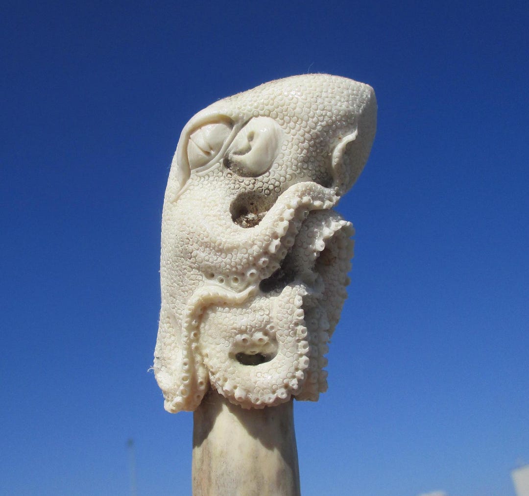 Octopus Squid - Handle Carved in Stag Horn - Etsy