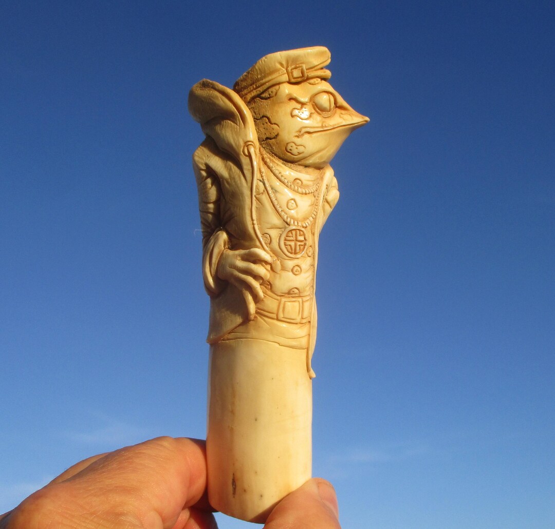 Bizarre Depiction - Frog - Rapper - Handle Carved From Deer Antler - Etsy