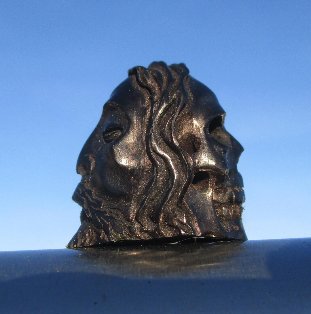 Janus Head Skull Carved From Buffalo Horn - Memento Mori - Wunderkammer ...