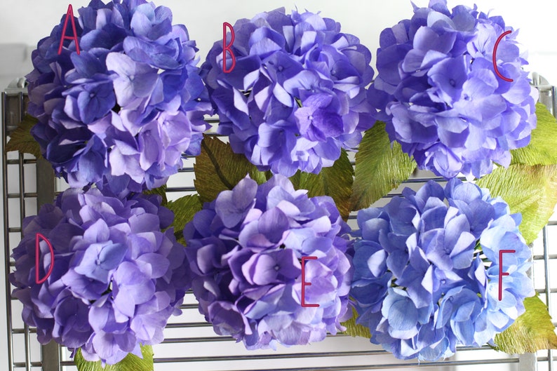 Realistic Crepe Paper Hydrangea Faux Flower Handmade Blue - Etsy