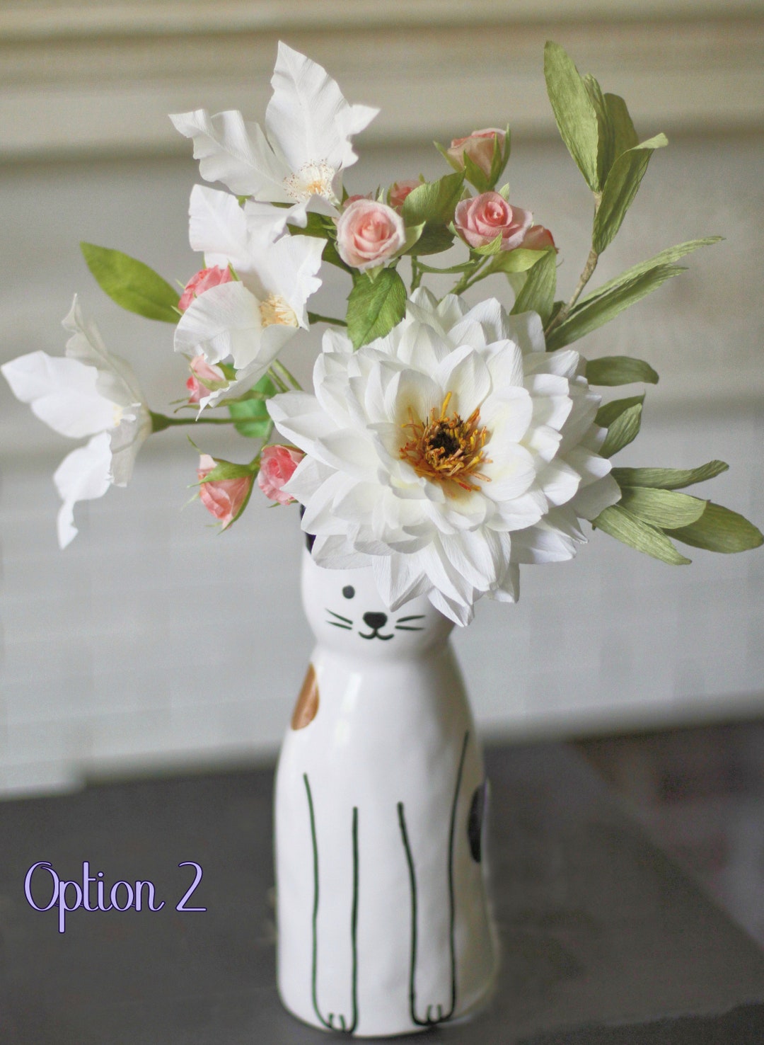 Crepe Paper Bouquet - Spray Roses - Handmade - Realistic - Gift - Paper ...