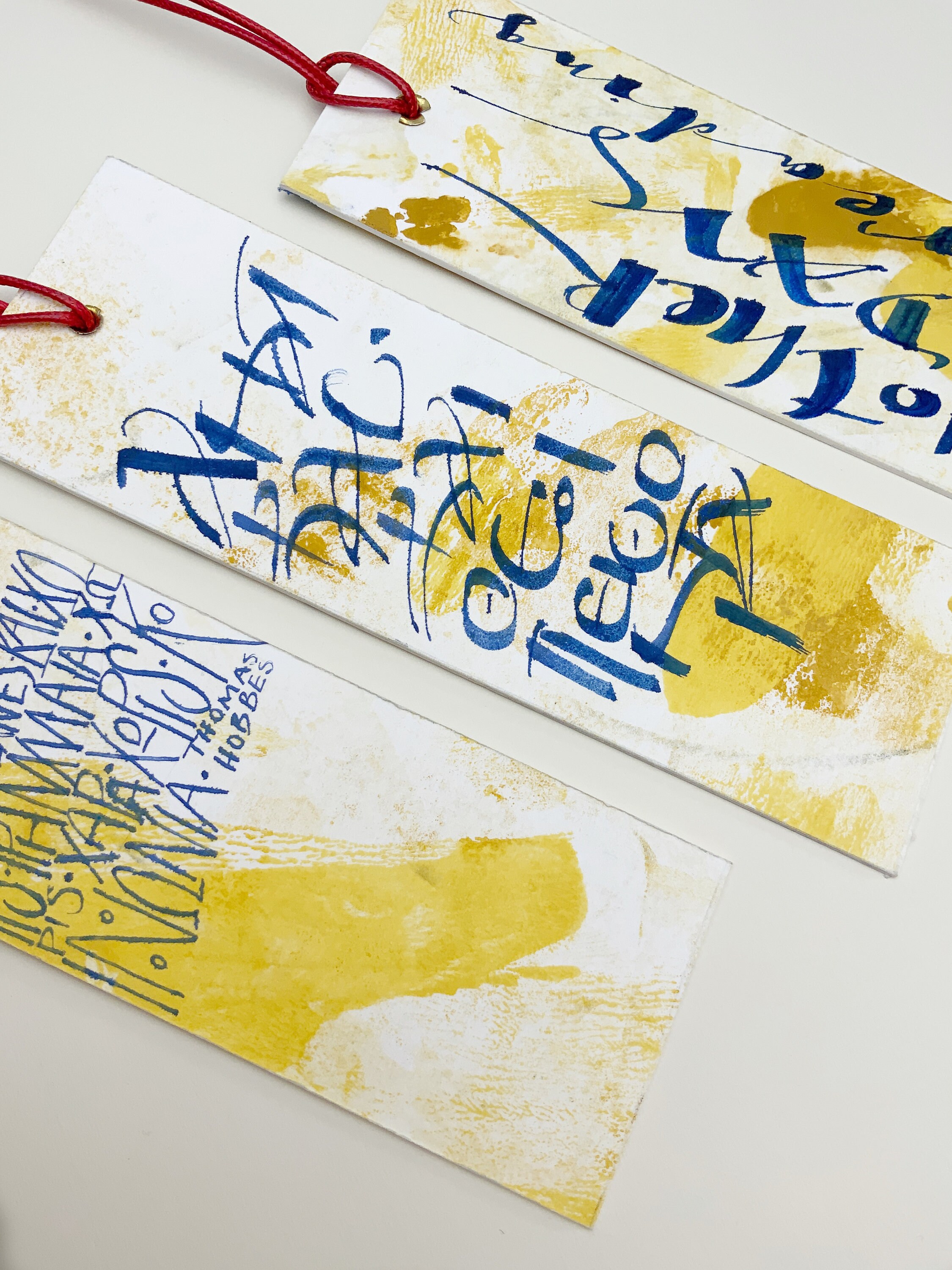 3 Bookmarks - Artistic - Calligraphy Bookmarks - Book Accessory ...