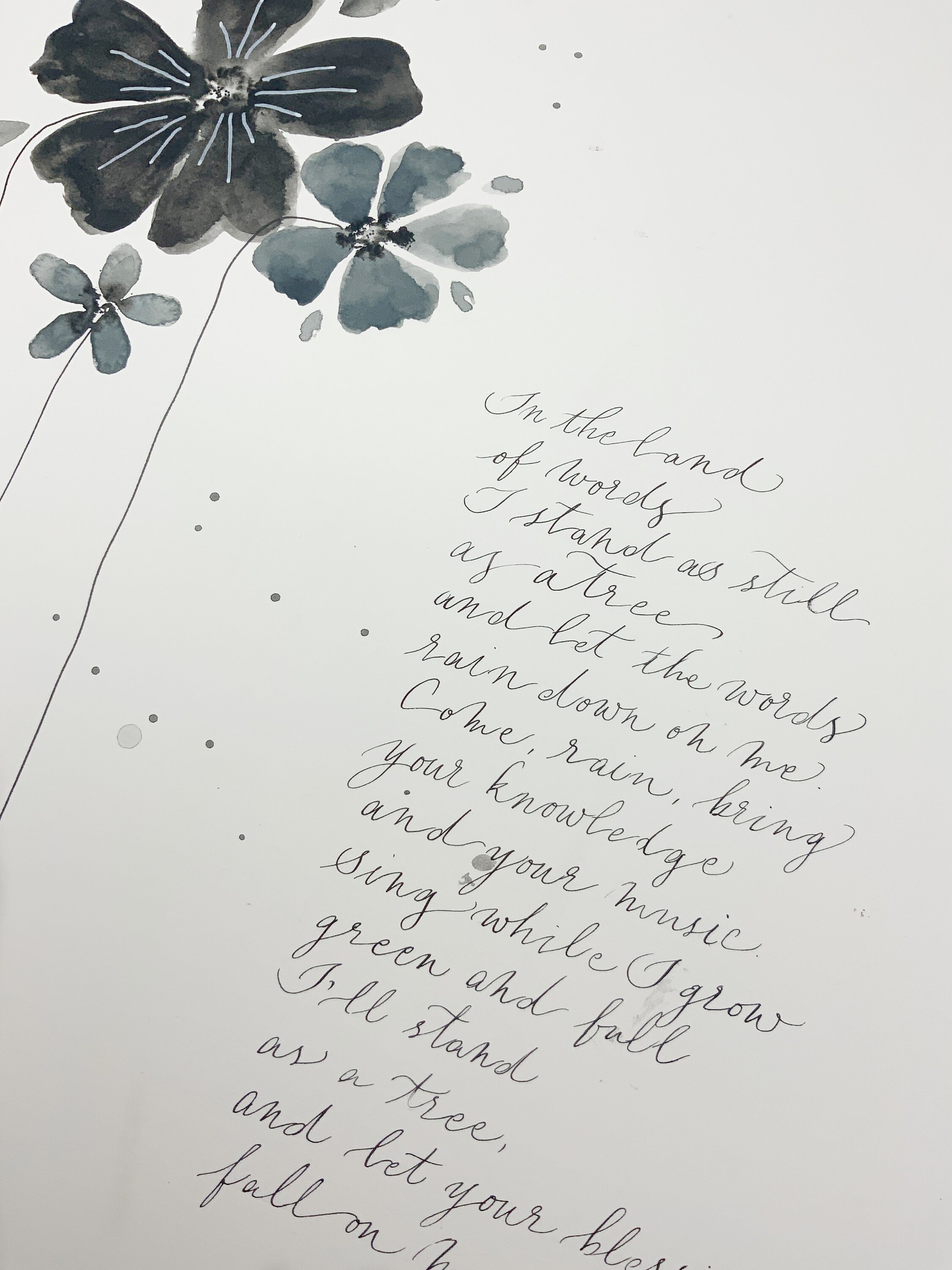 Original Calligraphy Art Watercolor Art Inspirational Poem Good Vibes ...