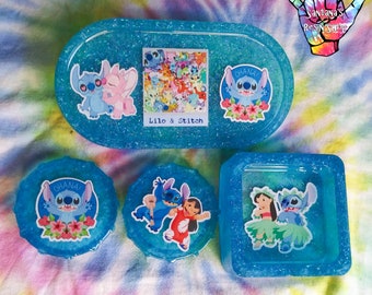 Rolling Tray, Stitch Please, Rolling Tray Set, Ohana Means Family, With ...