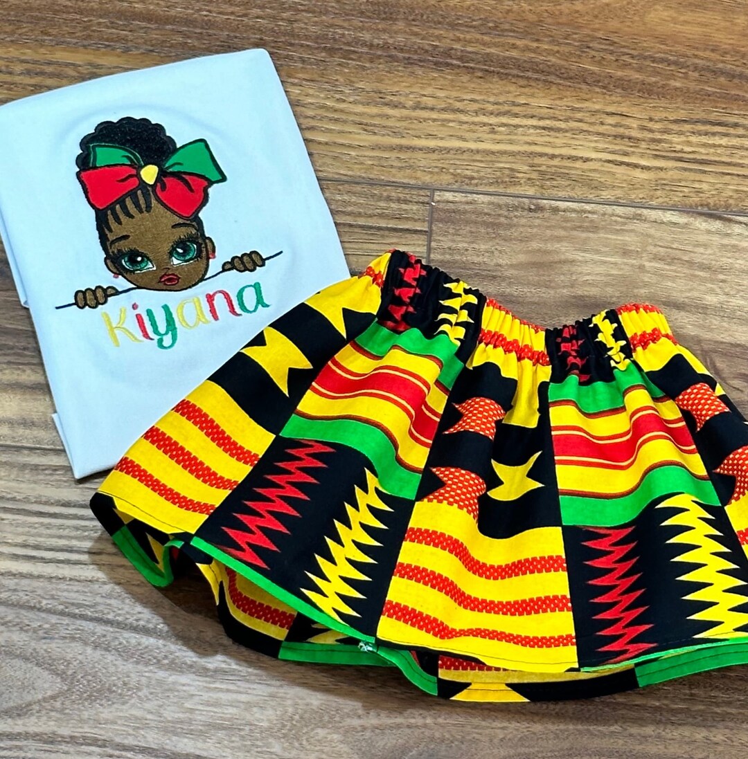 Juneteenth Baby Girl or Child Outfit. African Print Skirt - Etsy