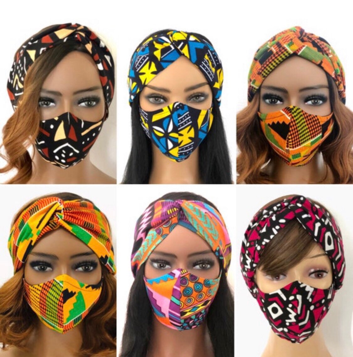 Face Mask Set With Nose Wire Filter Pocket Ear Loops & | Etsy