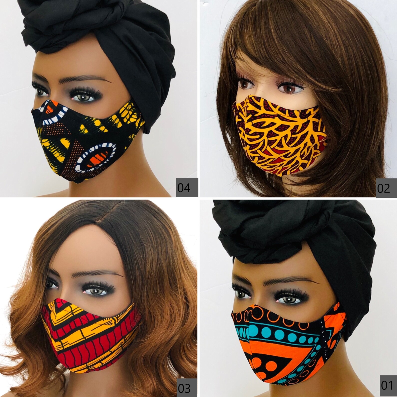 Face Mask With Nose Wire Filter Pocket and Ear Loops. 2 or | Etsy