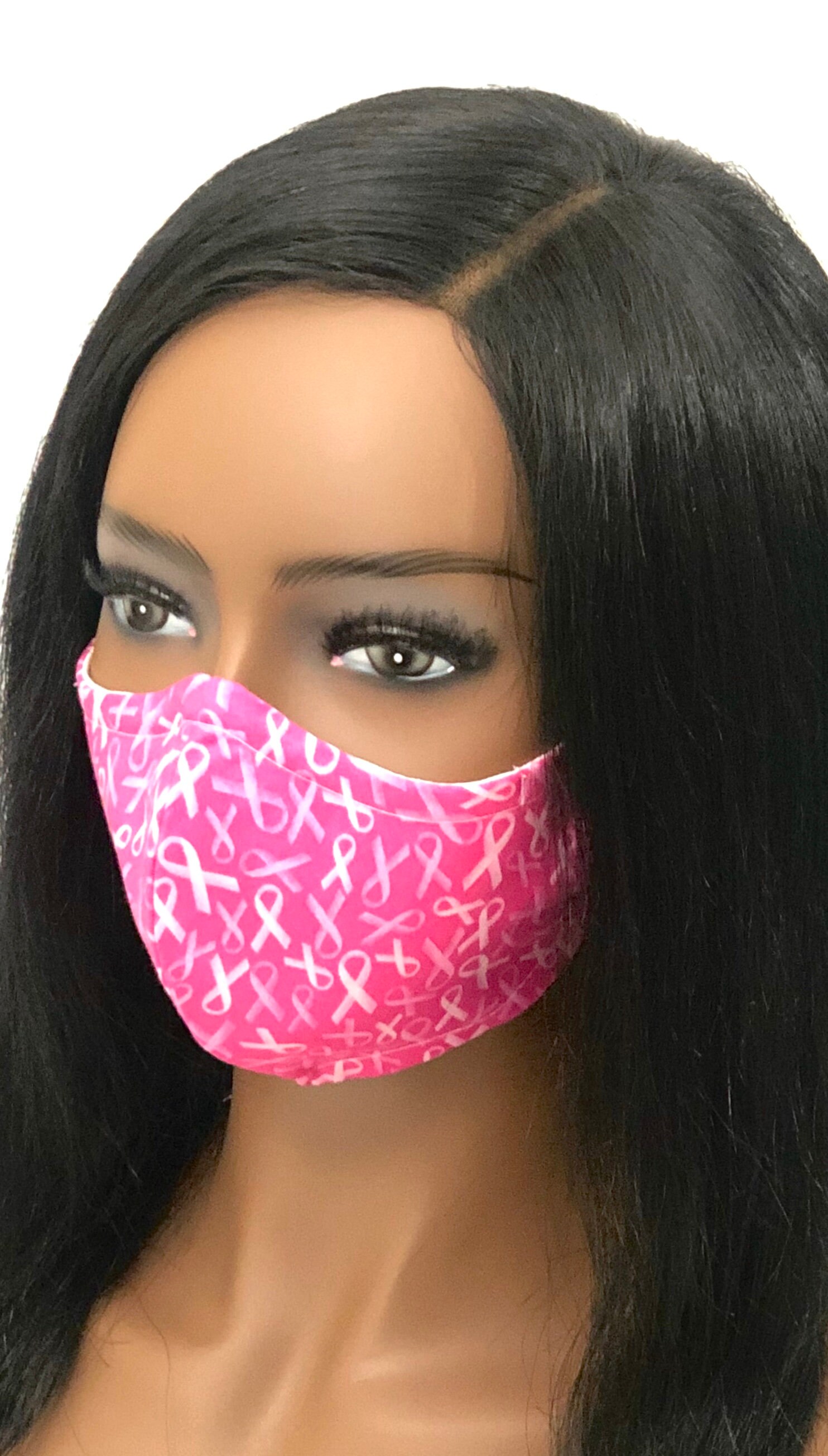 Breast Cancer Awareness Pink Face Mask With Nose Wire Filter | Etsy