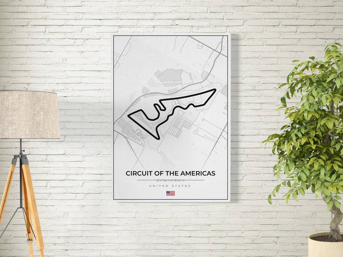 Formula 1 Americas Circuit Map Print | F1 Racing Poster (digital ...