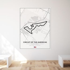 Formula 1 Americas Circuit Map Print | F1 Racing Poster (digital ...