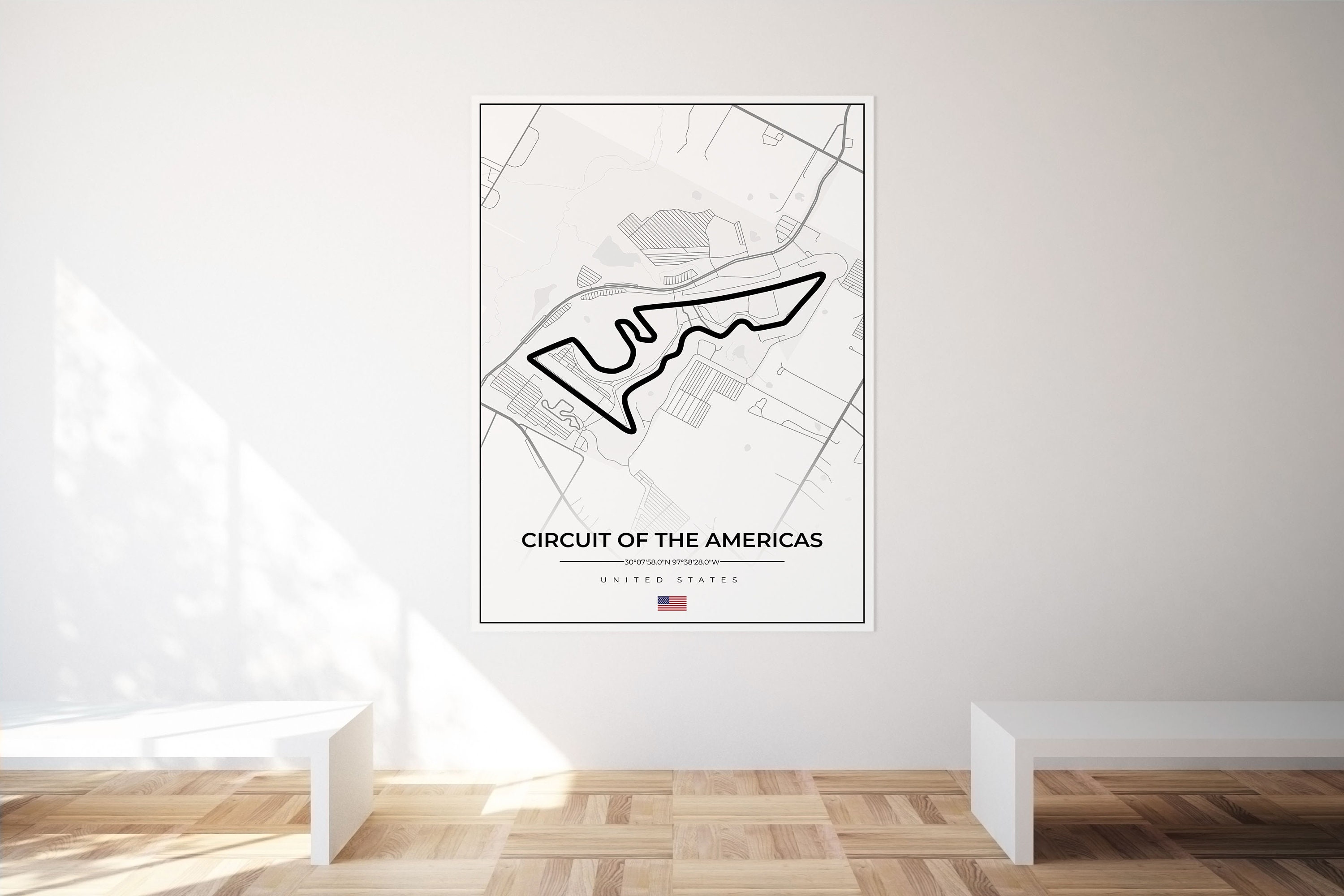 Formula 1 Americas Circuit Map Print | F1 Racing Poster (digital ...