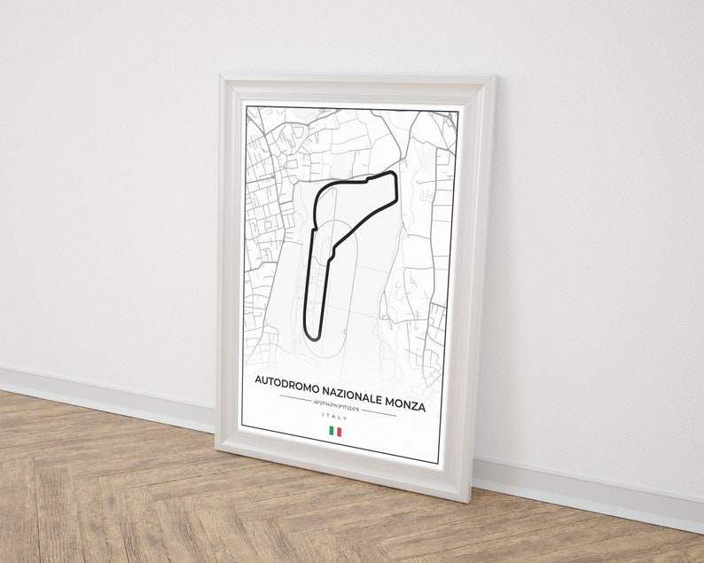 Monza F1 Circuit Map Poster | Minimalist Formula 1 Print (digital ...