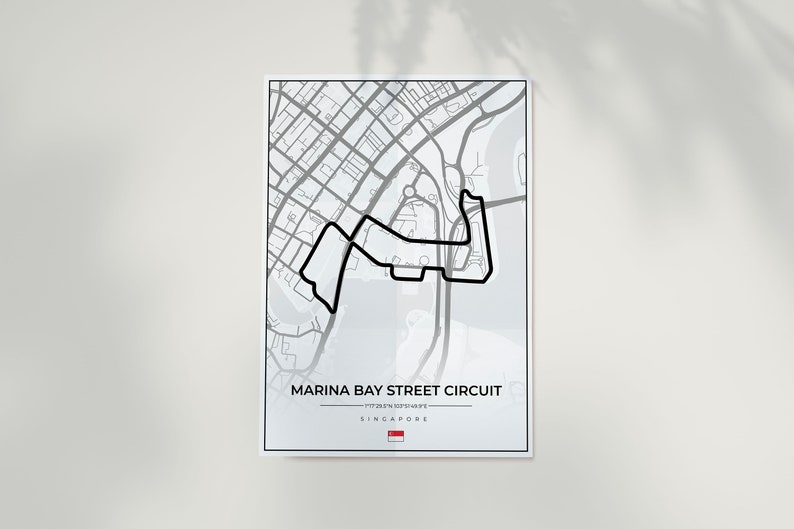 Marina Bay F1 Poster |marina Bay Formula 1 Poster | F1 Print|marina Bay ...
