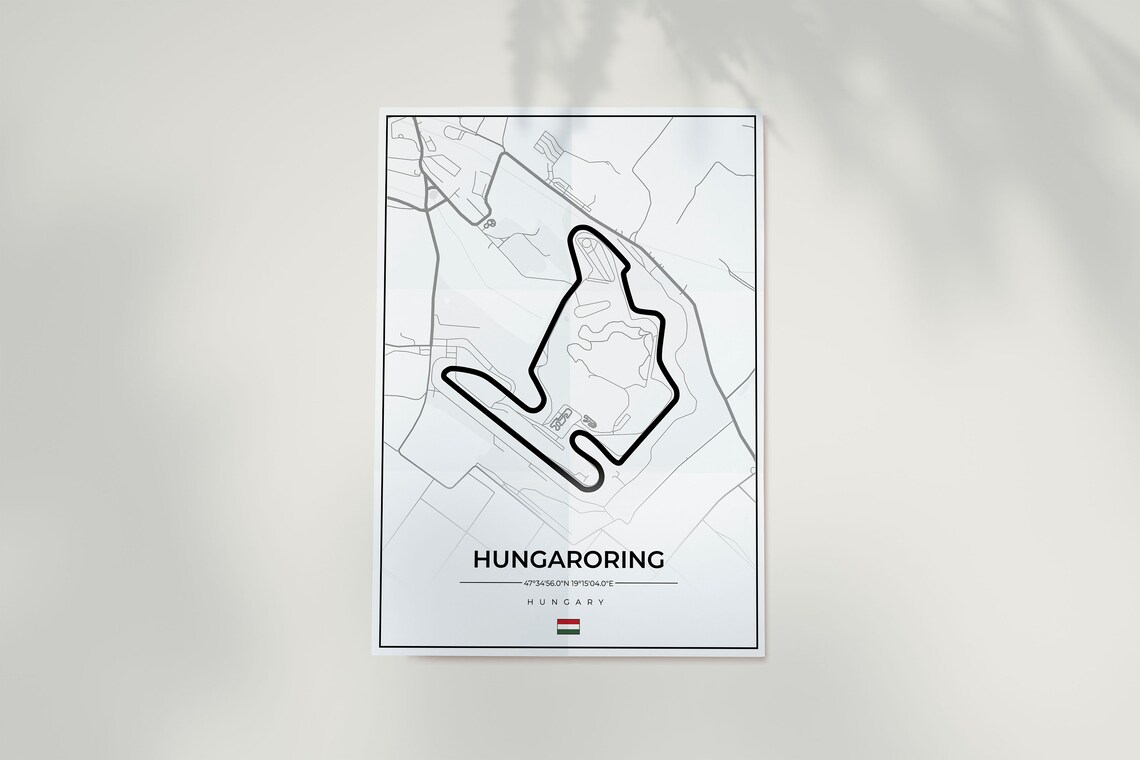 Formula 1 Hungaroring Circuit Print | Hungaroring Poster | Formula 1 ...