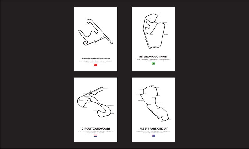 Formula 1 Circuit Print|f1 Circuit Poster |formula 1 Poster|f1 Track ...