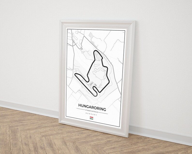 Formula 1 Hungaroring Circuit Print | Hungaroring Poster | Formula 1 ...