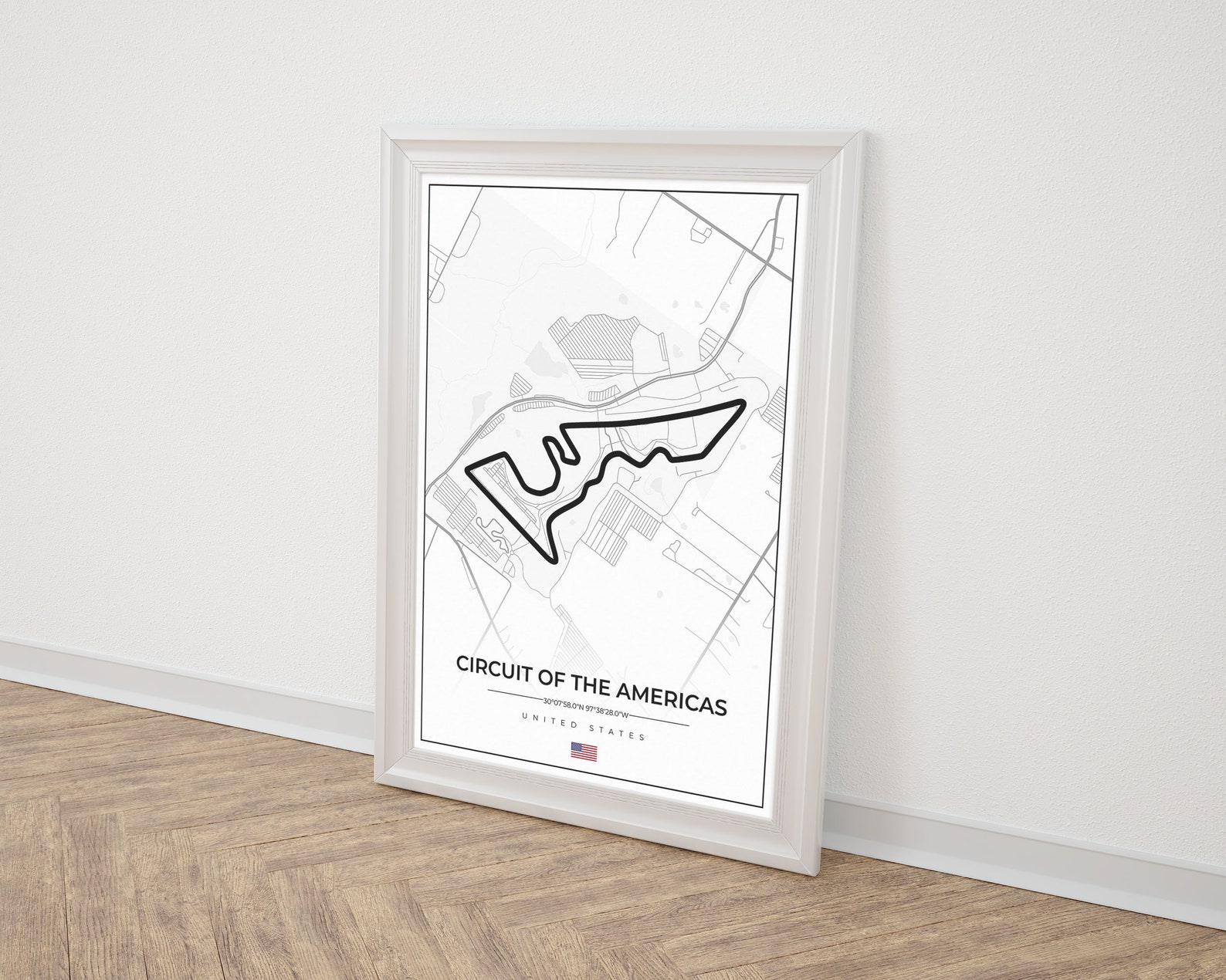 Formula 1 the Americas Circuit Print | the Americas Map Poster | F1 ...