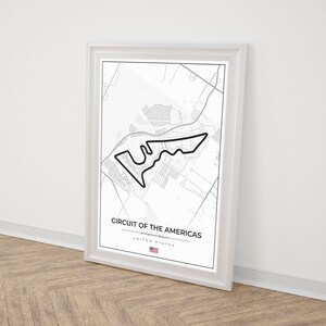 Formula 1 Americas Circuit Map Print | F1 Racing Poster (digital ...