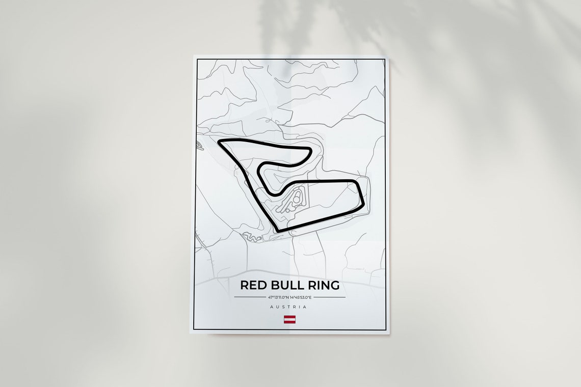 Formula1 Red Bull Ring Circuit Print|circuit Map Poster|formula1 Poster ...
