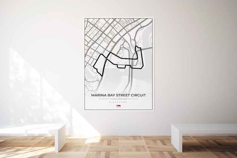 Marina Bay F1 Poster |marina Bay Formula 1 Poster | F1 Print|marina Bay ...