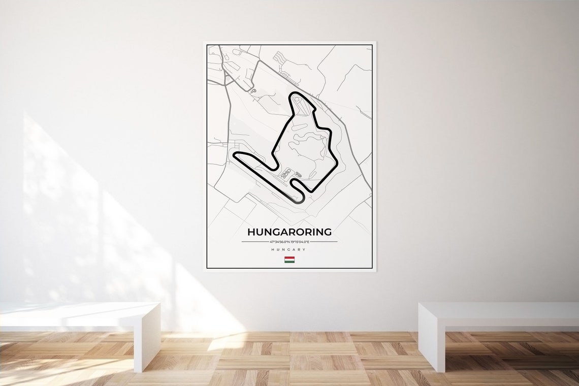 Formula 1 Hungaroring Circuit Print | Hungaroring Poster | Formula 1 ...