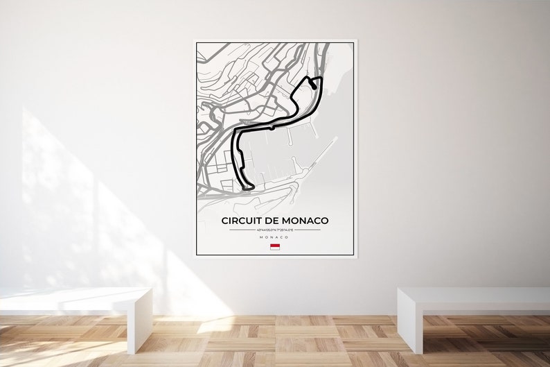 Formula 1 Monaco Circuit Print|f1 Circuit Poster |formula 1 Poster|f1 ...