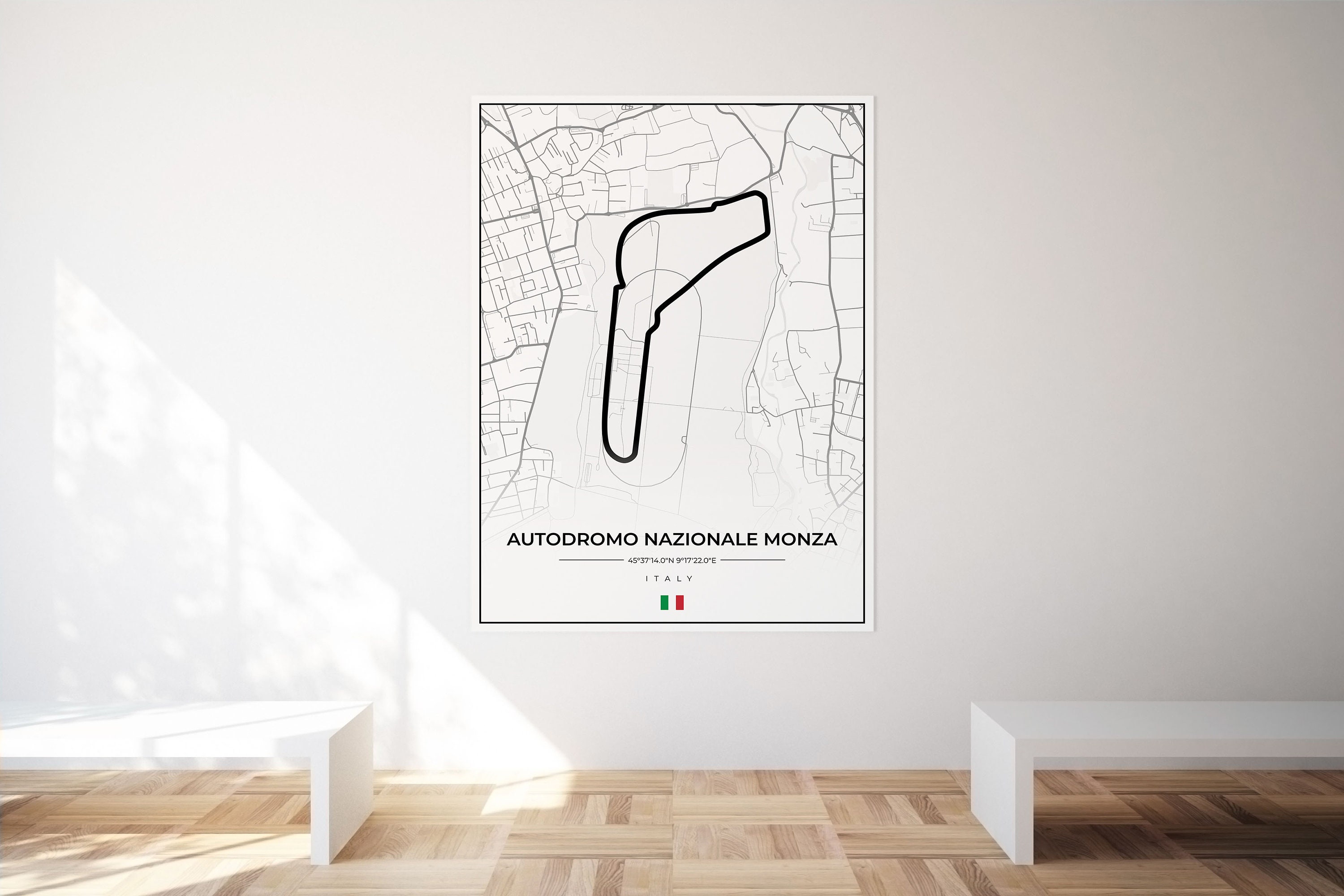 Monza F1 Circuit Map Poster | Minimalist Formula 1 Print (digital ...