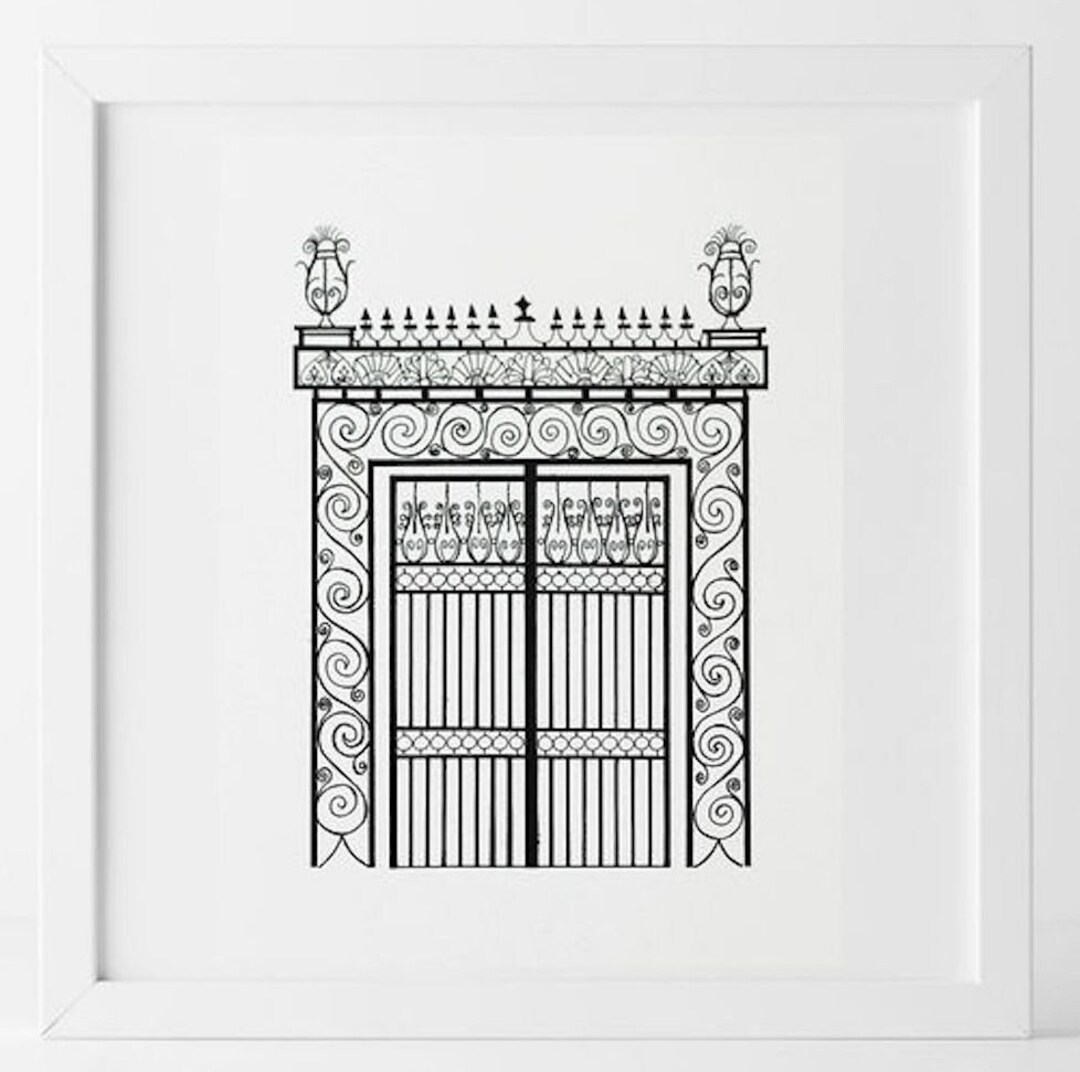 Charleston Art Print | St. Philips Church Gate | Pen and Ink Artist ...