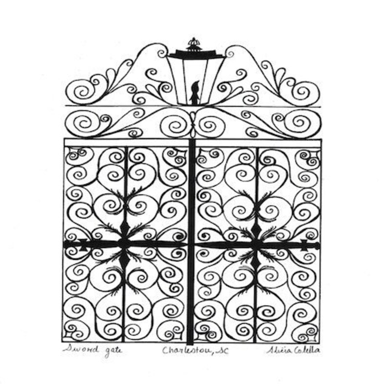 Charleston Art, Charleston SC Print, Charleston Gates, Charleston Wall ...