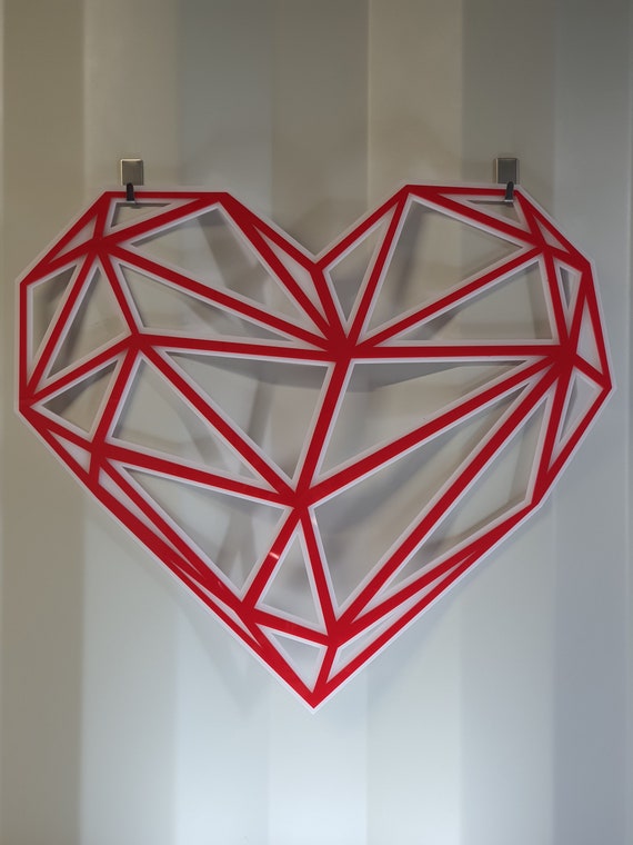 Large Geometric Heart Wall Art | Etsy