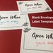Blank Open When Letters Template | Printable Labels, Envelope ...