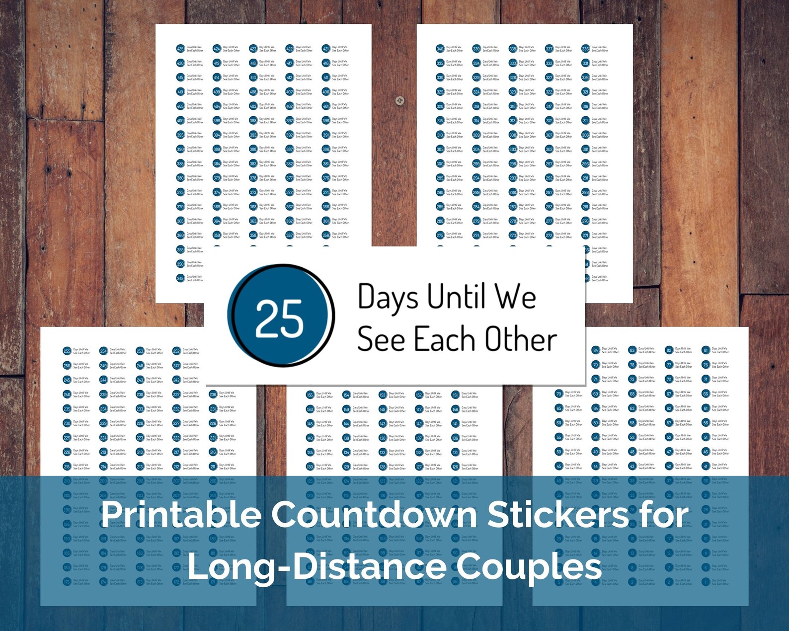 Printable Countdown Stickers / Planner and Bullet Journal Digital ...