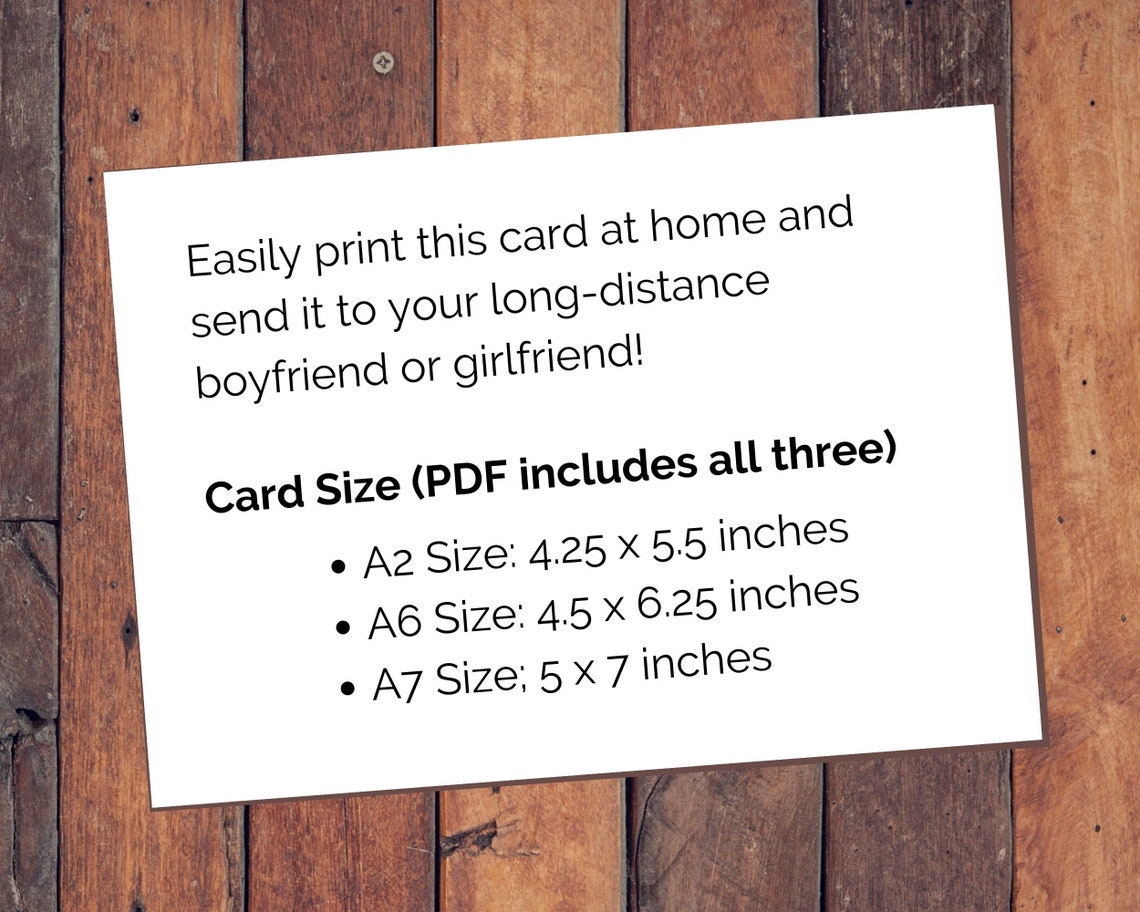 Printable Long-distance Relationship Card — Missing You is Unbearable ...