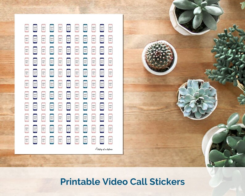 Printable Video Call Stickers / Planner and Bullet Journal Digital ...