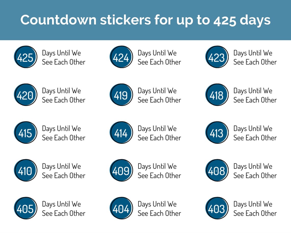 Printable Countdown Stickers / Planner and Bullet Journal Digital ...