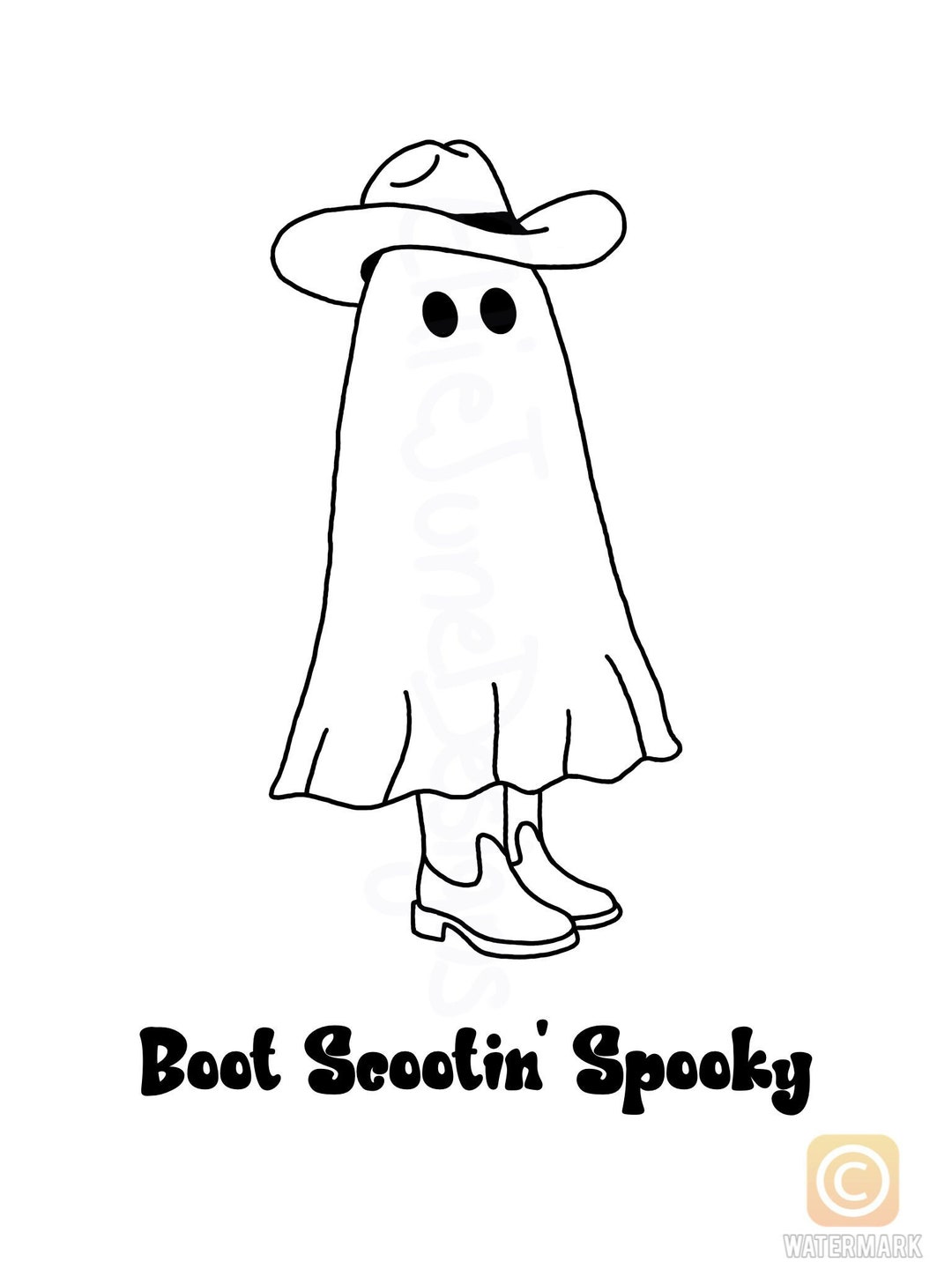 Boot Scootin' Spooky Ghost Halloween Svg Pdf Jpg Png Cutting Files ...