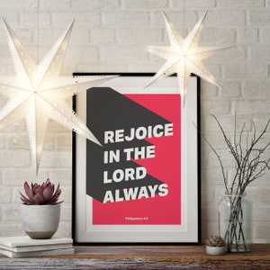 Rejoice in the Lord Poster Philippians 4 Verse 4 Print - Etsy