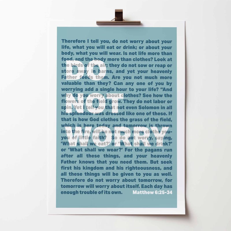 Matthew 6 34 Print - Etsy
