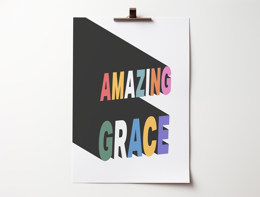 Amazing Grace Poster. Christian Wall Art. - Etsy UK