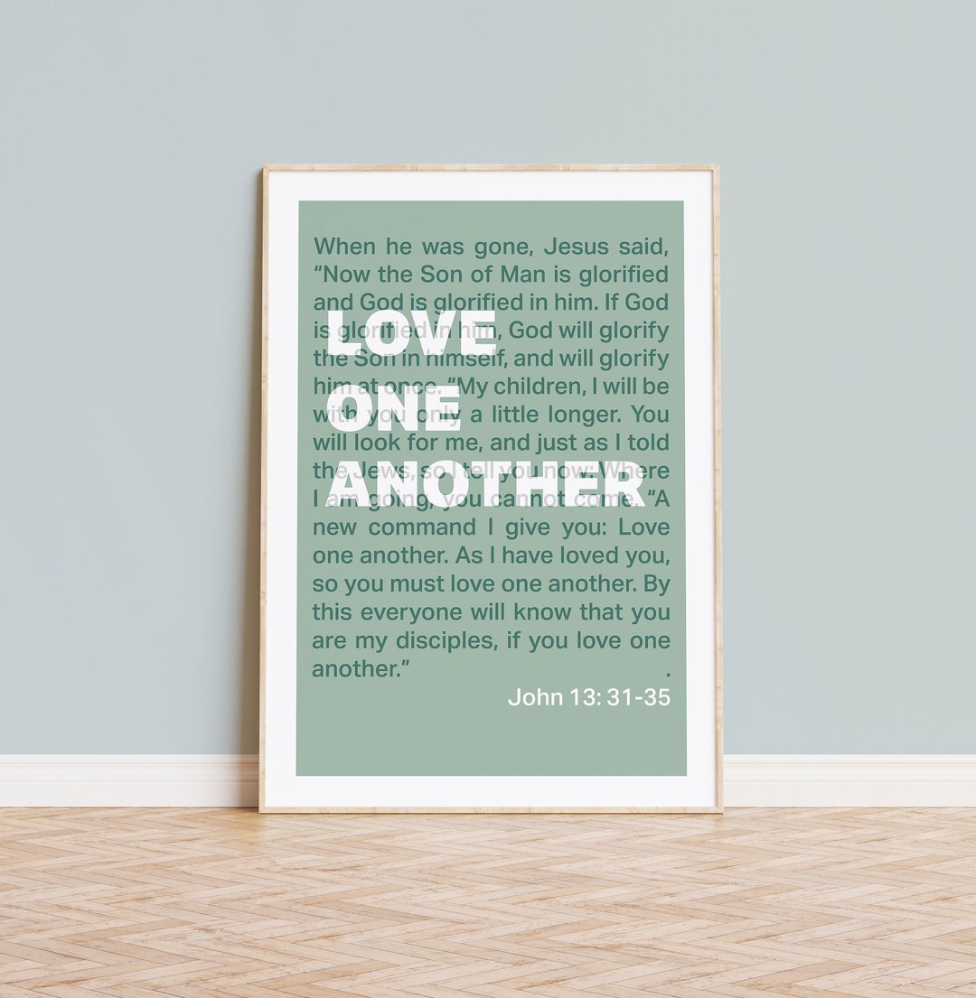 John 13 Print, Love One Another Poster, Christian Wall Art - Etsy