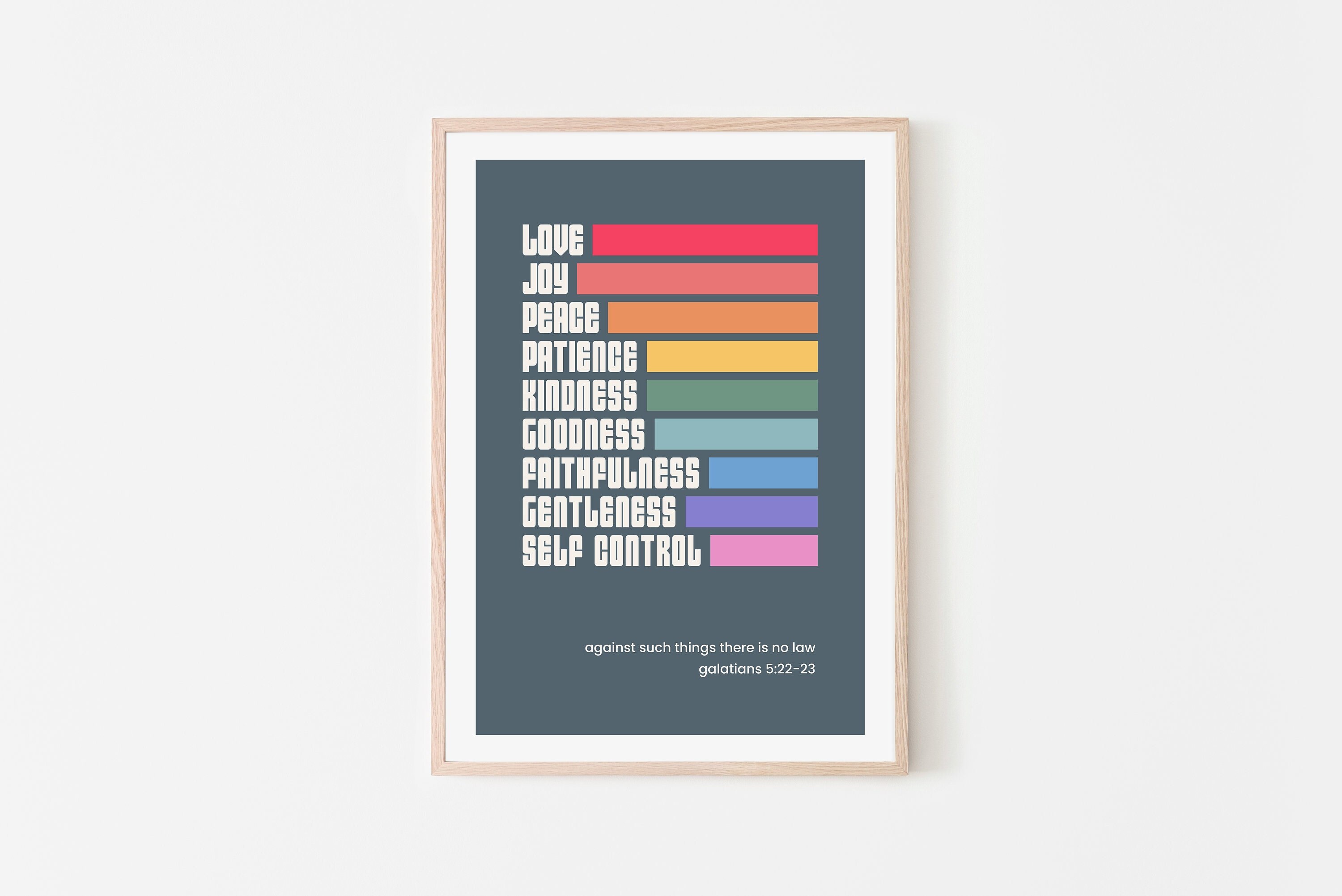 Fruits of the Spirit Poster. Galatians 5 Christian Wall Art. - Etsy
