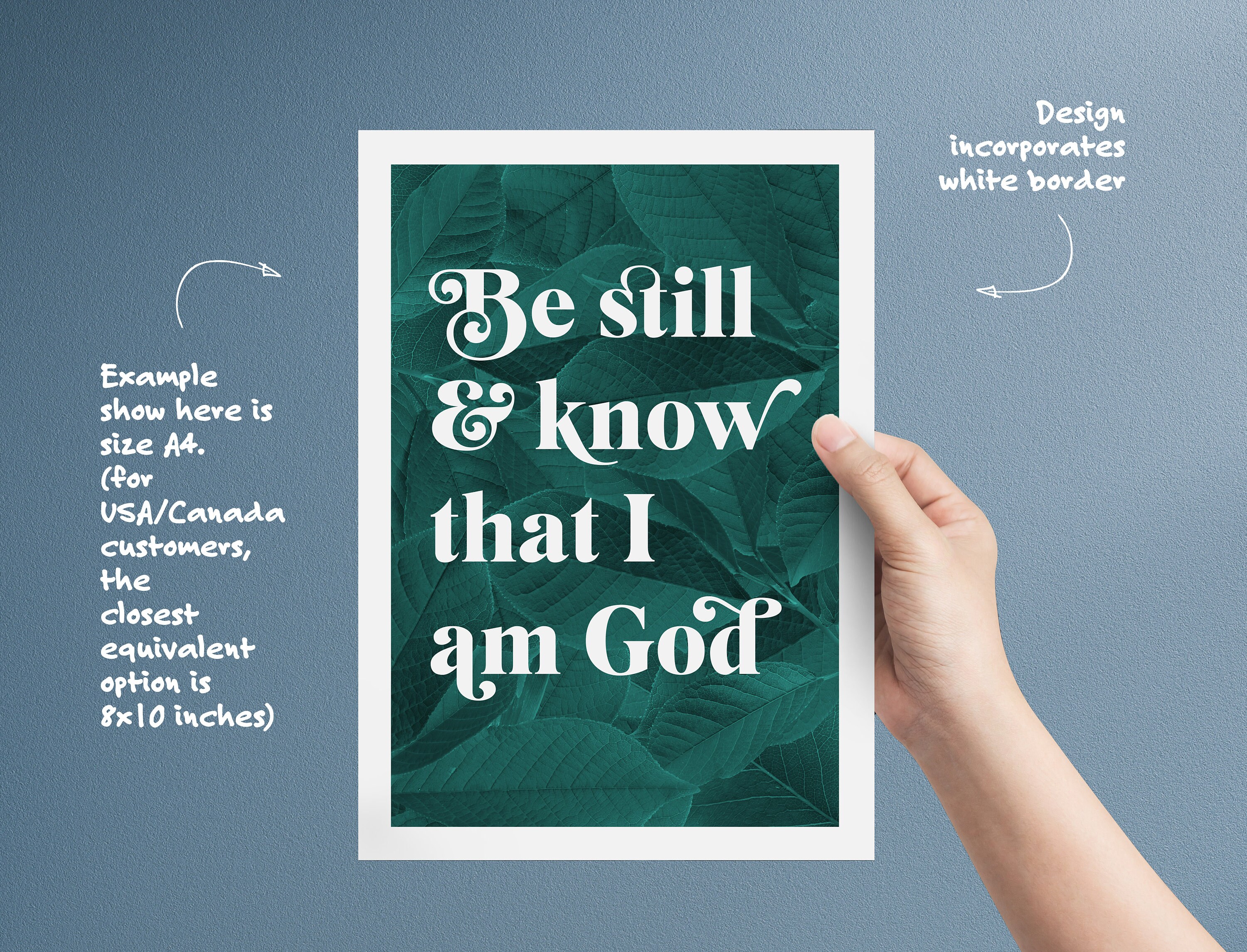 Be Still and Know That I Am God Botanical Poster. Psalm 46 Verse 10 ...