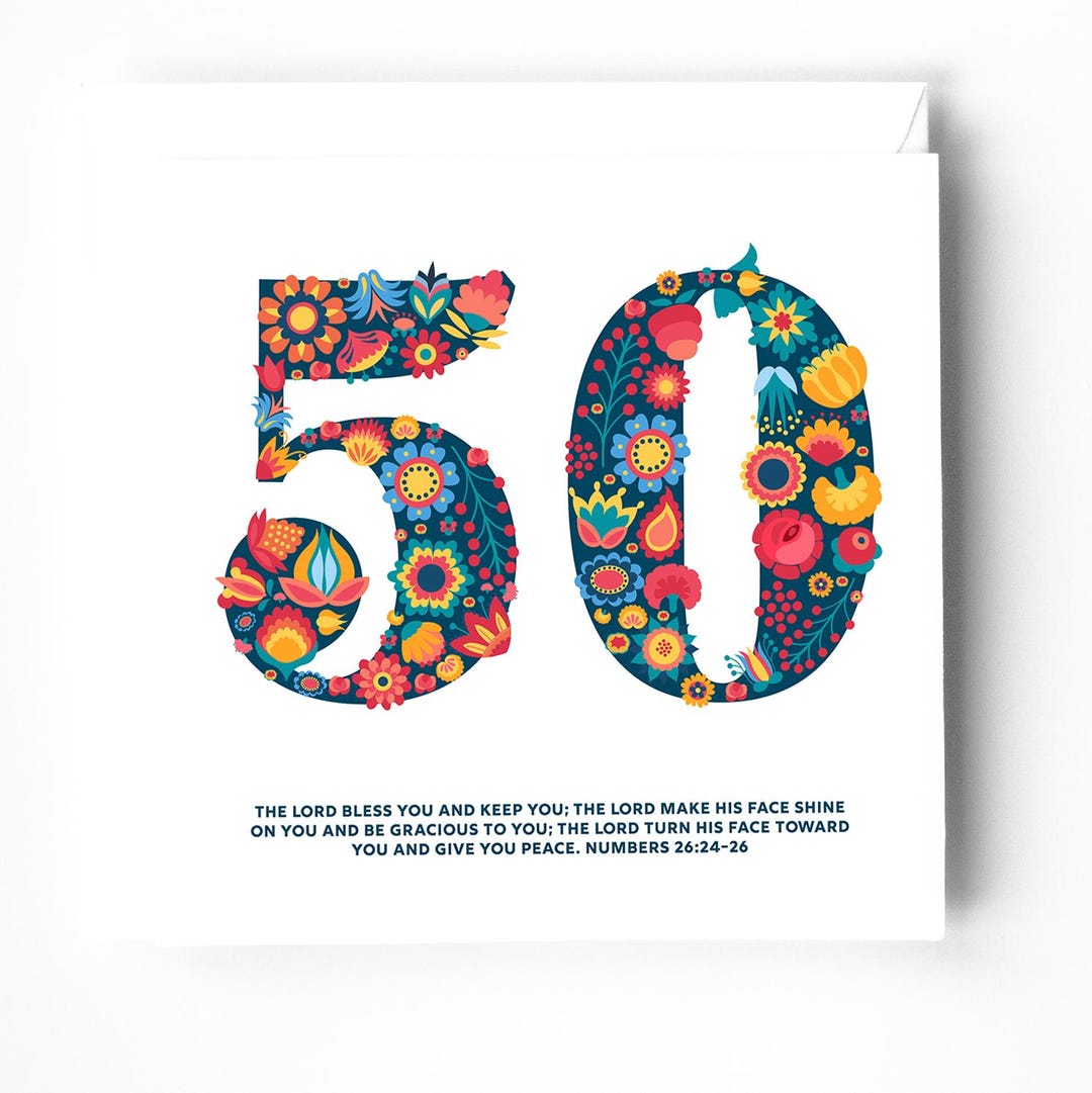 50th Birthday Card With Bible Verse. - Etsy