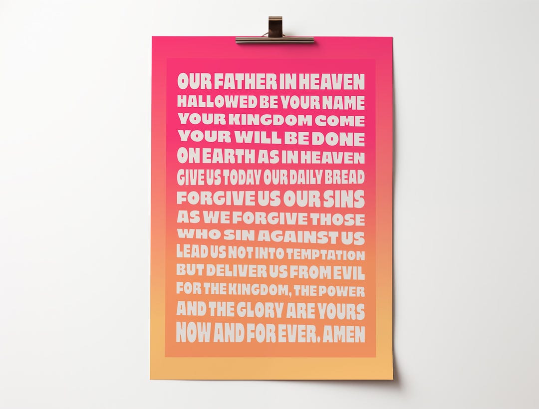 The Lord's Prayer Poster. Christian Wall Art - Etsy