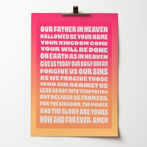 The Lord's Prayer Poster. Christian Wall Art - Etsy