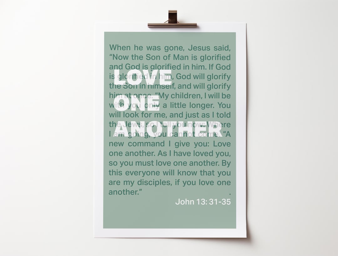 John 13 Print, Love One Another Poster, Christian Wall Art - Etsy